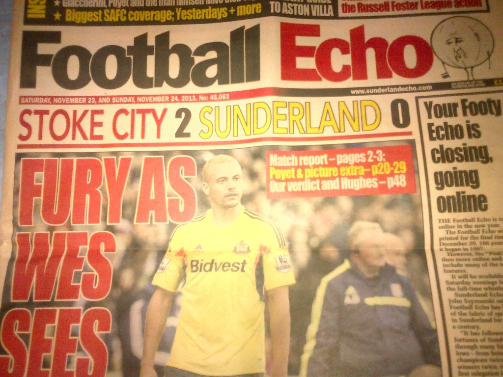 Sunderland Echo: a fond farewell as last page looms for the Pink - SAFC ...